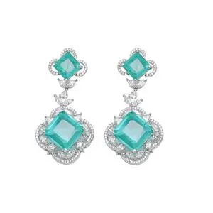 MERAKI BY RASHMI BAJAJ Sea Cubic Zirconia Chandelier Earrings - Blue