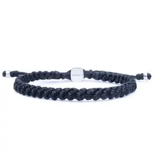 HARBOUR UK Dartmoor Chunky Silver Rope Bracelet - Black