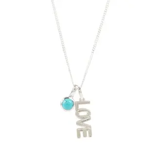 CHARLOTTE'S WEB JEWELLERY Silver Necklace With Turquoise Charm - Blue/silver