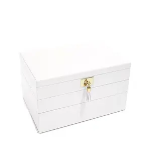 STACKERS Leather Jewelry Box Set Of Three - White