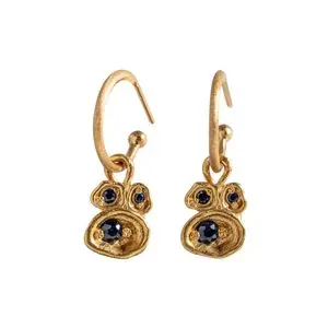CLAIRE HILL DESIGNS Sapphire Lichen Hoop Earrings - Gold
