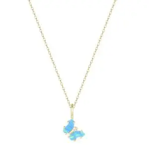 KAMARIA Mini Opal Butterfly Charm Necklace - Blue