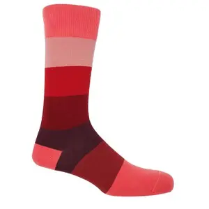PEPER HAROW - MADE IN ENGLAND Peper Harow Block Stripe Socks - Red