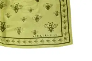 VICKISARGE The Silk Bee Scarf In Green