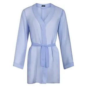 JE MÉRITE (I DESERVE) Je Mérite Periwinkle Silk Chiffon Shirt Dress - Blue