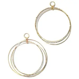 JAREDJAMIN Large Triple Halo Hoop Earrings - Gold