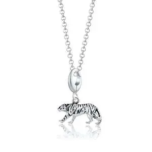 LILY CHARMED Sterling Tiger Charm Necklace - Silver