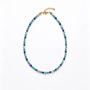 NUVV COLLECTION Evil Eye Beaded Choker Necklace - Blue
