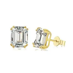 VIVIANA HALIL Monaco Zirconia Stud Earrings - Gold