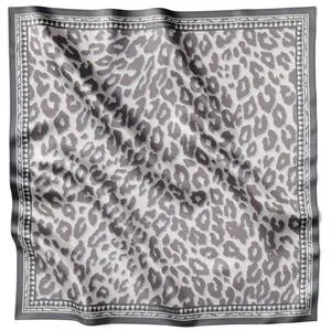 LAMBERTY MUNICH Grey / Blue Smooth Cheetah Midi Silk Twill Grey - Grey/blue