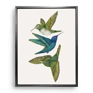 EMILY CARTER Antique Hummingbirds Iii Cream Fine Art Print L - Green
