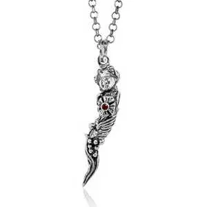UNALOE Sterling Silver Goddess Of Fortune Ruby Necklace - Silver/red