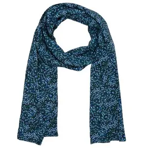ALIE STREET LONDON Blue / Green Azra Woven Scarf In Blue And Green Floral - Blue/green