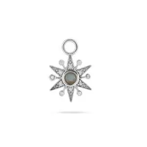 ZOHREH Diamond & Labradorite Star Earring Charm - Silver