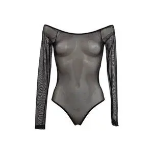 MY MOKONDO Mesh Off-the-shoulder Bodysuit
