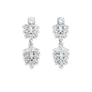 MAISON DE GALA Statement Drop Earrings - Silver