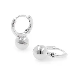 Côté Caché Pearl Huggie Hoop Earrings - Silver