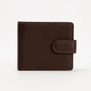 VIDA VIDA Luxury Leather Zip Section Coin Wallet Dark - Brown