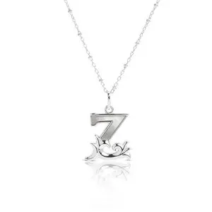 KASUN LONDON Z Initial Mother Of Pearl Pendant Necklace - Silver