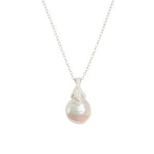 CLAIRE HILL DESIGNS Pearl Lichen Pendant Necklace - Silver