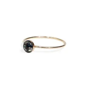 KATE KOEL Tiny Galaxy Ring With Pyrite And Crystal - Gold