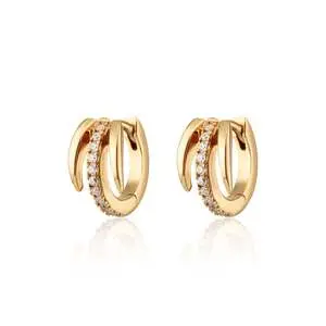 SCREAM PRETTY Illusion Claw Mini Huggie Earrings - Gold