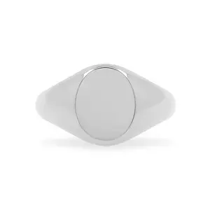 Côté Caché Oval Signet Ring - Silver