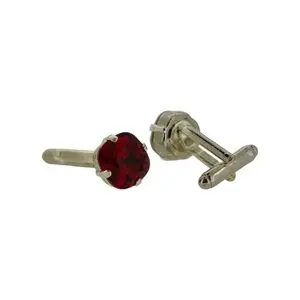 VICKISARGE The Stud Cufflink In Platinum - Red