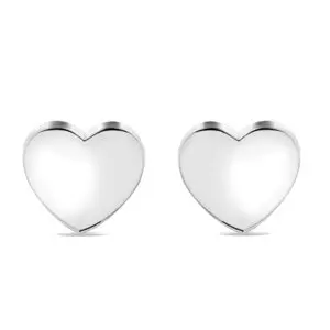 MARCIA MORAN Darcy Heart Stud Earrings - Silver