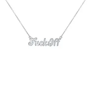 TRUE ROCKS Fuck Off" Statement Necklace Sterling - Silver