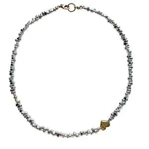 LARSUU Heart Orbit Hematite Necklace - Silver/gold
