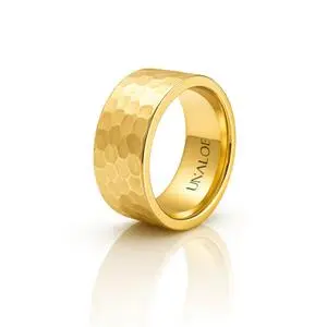 UNALOE Unaloe Hammered Sterling Silver Band Gold