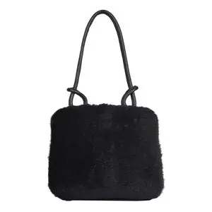 OWEN BARRY Sheepskin Shoulder Bag - Black