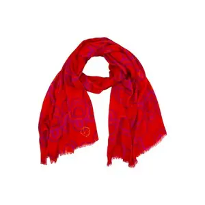 JULIA CLANCEY Lydy Silk Scarf - Red
