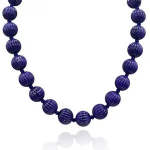MICHAEL NASH JEWELRY Vicenza Amethyst Carved Melon Bead Necklace - Purple