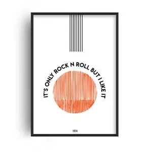 FANCLUB It's Only Rock N Roll But I Like It Rolling Stones Music Art Print A2 - Red