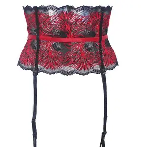 CAROL COELHO Lace Garter Belt - Black