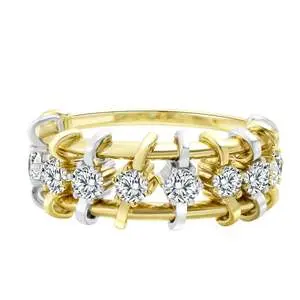 ONEWILDONE Single Row Floating Pinky Ring - Silver/gold