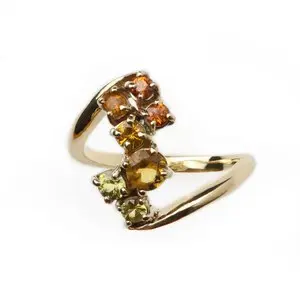 GABRIELLA ALICIA Autumn Gemstone Ring - Gold/yellow