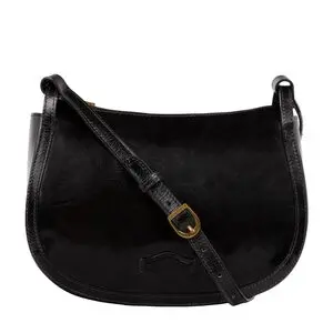 TIME RESISTANCE Leather Hobo Bag - Black