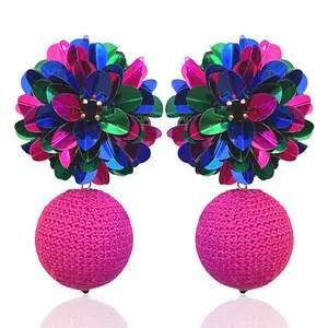 PINAR OZEVLAT Blossom Bon Bon Dangle Earrings - Pink