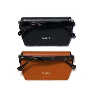 NAOA Two Pack Slim Glasses Case - Black/brown