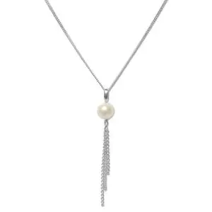 FV JEWELLERY Freshwater Pearl And Chain Necklace - Silver