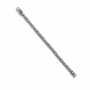 NUVV COLLECTION Marquise And Round Stone Bracelet - Silver