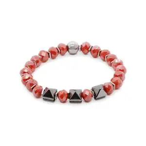 EBRU JEWELRY Beaded Bracelet With Hematite - Pink/silver