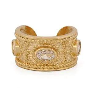EBRU JEWELRY Queen Cleopatra Adjustable Cuff Ring - Gold