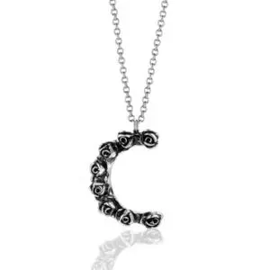 UNALOE Sterling Crescent Moon Pendant Necklace - Silver