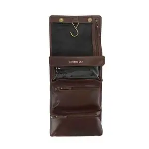 VIDA VIDA Hanging Leather Wash Bag - Brown