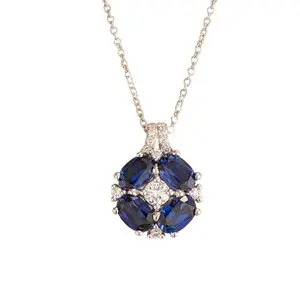 JUVETTI  Pristi Pendant Necklace With Diamonds And Sapphires - Blue/white