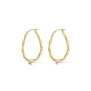DOWER & HALL Large Oval Waterfall Hoop Earrings - Gold